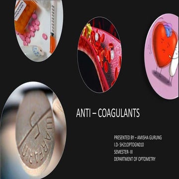 WARFARIN AN ANTI-COAGULANT AGENT MEDICINAL CHEMISTRY - II | PPTX