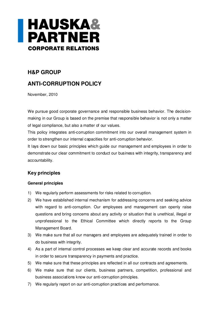 Anti-Corruption Policy