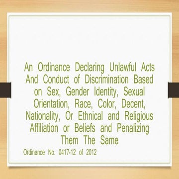 City of Salina Brochure - Discrimination Ordinance | PDF