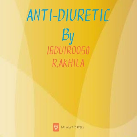Anti diuretics drugs | PPTX