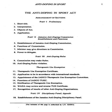 Anti-Doping In Sport Act, 2008 | PDF