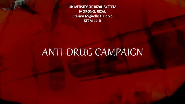 Drug Awareness Presentation | PPTX