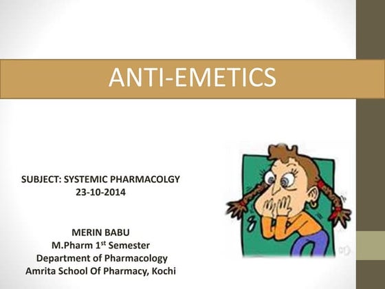 Emetics and Anti-emetics (Pharmacology III) | PPT | Illegal Drugs ...