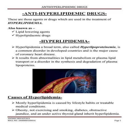 Antihyperlipidemic agents | PPTX