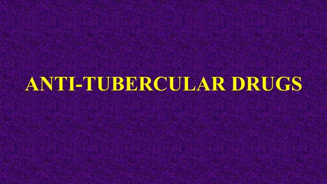 Anti tuberculosis therapy ( att) | PPTX
