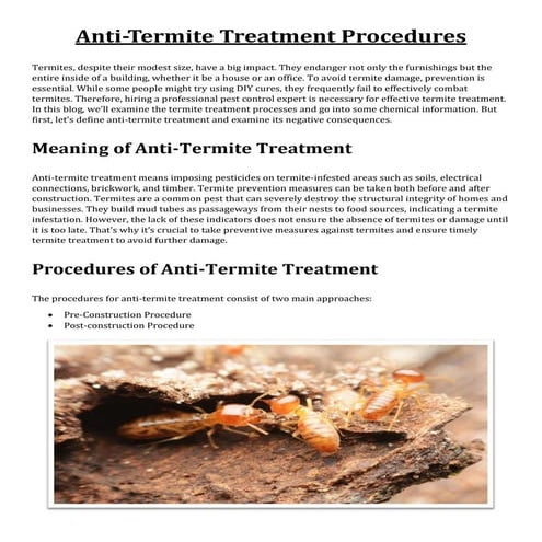 Anti-termite Treatment Procedure | PDF