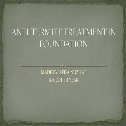 Anti termite treatment | PDF