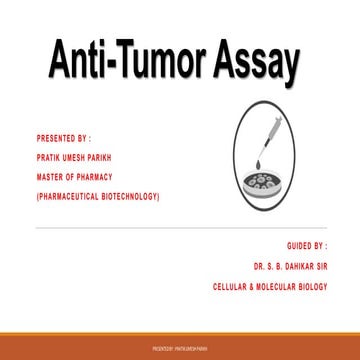 Anti- Tumor assay / Screening of Anticancer Drugs | PDF