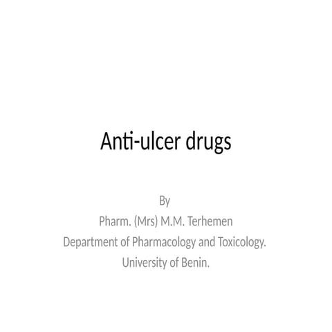 Anti Ulcer Drugs Pptx Pptx