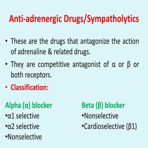 Adrenergic drugs. | PPTX