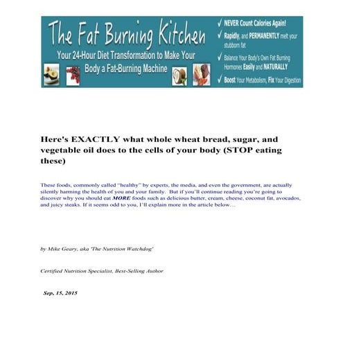 how to burn fat fast and secure get the secret/the fat burning kitchen | PDF