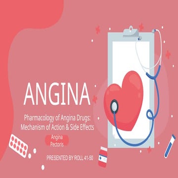 ANTIANGINA DRUGS PHARMACOLOGY , MOA AND SIDE EFFECTS | PPTX