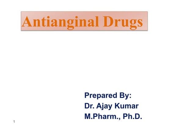 Antianginal ppt brief description and information | PPT