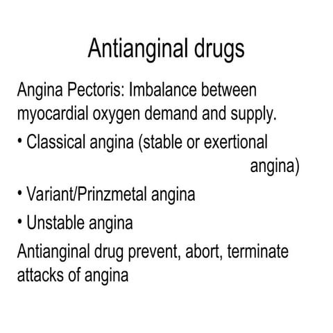 antianginal drugs for medical bds nursing | PPT