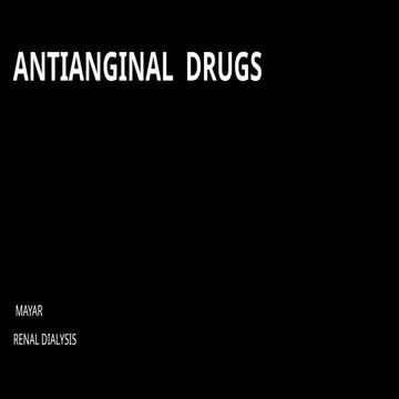 ANTIANGINAL DRUGS AND THE CLASSIFICATIONS | PPT