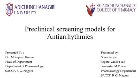 Pharmacological screening of anti arrhythmic drug | PPT