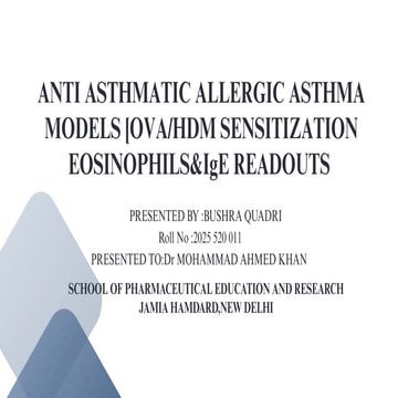 anti asthamatic allergic asthma models (,OVA/HDM sensitization ...