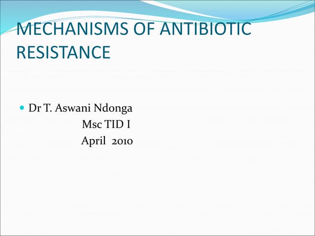 Mechanism of antibiotic resistance | PPTX