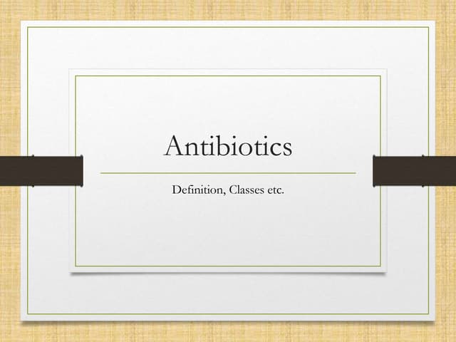 Classification of antimicrobial drugs | PDF