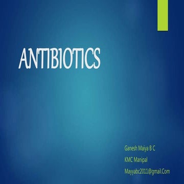 Antibiotics Class | PPTX