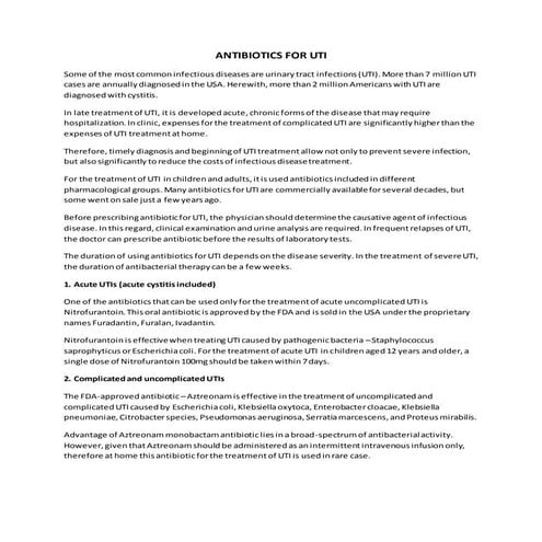 Antibiotics for uti | PDF
