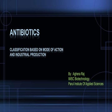 Antibiotics classification on bases of mode of action and industrial ...