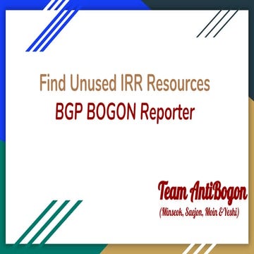 BGP Bogon Reporter | PPT