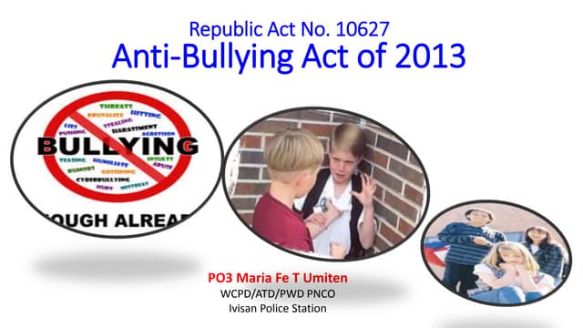 Anti bullying Act Powerpont Presentation | PPTX