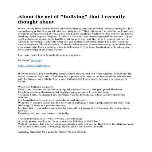 Anti bullying week | PDF