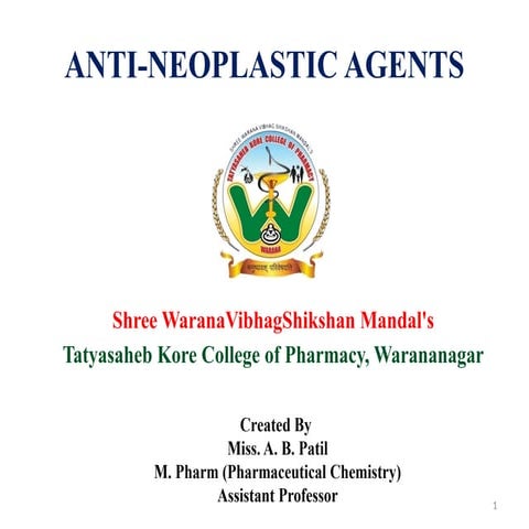 Anti neoplastic agents | PPTX