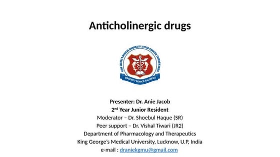 Anticholinergic Drugs by Dr.Pawan | PPTX