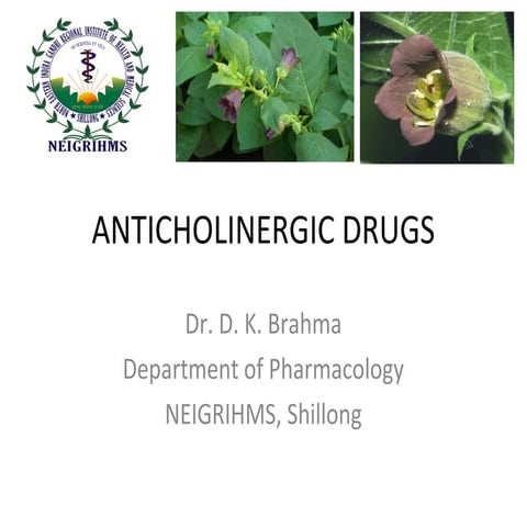 Pharmacology of Anticholinergics - drdhriti | PPT
