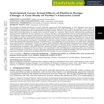Anticipated Versus Actual Effects Of Platform Design Change A Case ...