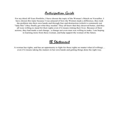 Anticipation Guide/ IB Statement | DOCX