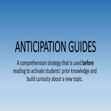 Anticipation guides ppt | PPTX