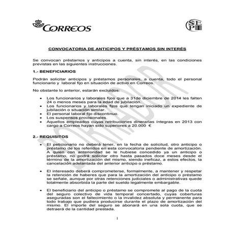 Anticipos y prestamos sin interes borrador | PDF