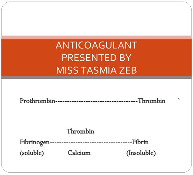 Anticoagulant | PPT