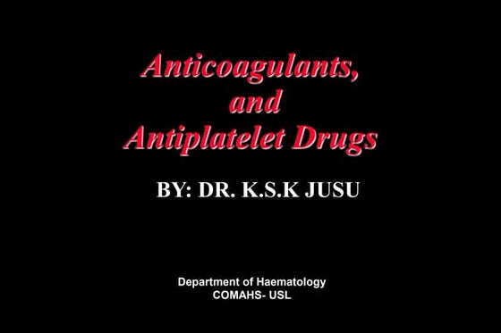 Ppt Review Of Anticoagulants Unfractionated Heparin Low