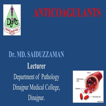 Anticoagulants | PPT