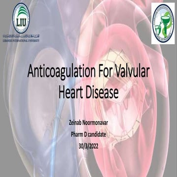 Anticoagulation in Valvular Heart Disease.pptx