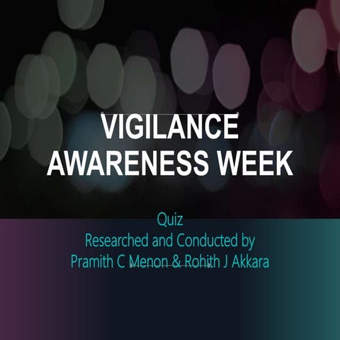Vigilance Awareness Week Quiz finals | PPTX