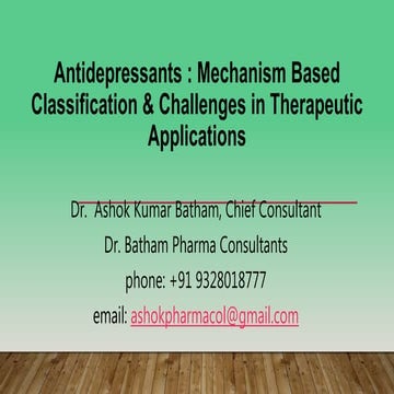 Antidepressants: Mechanisms based classification & challenges in ...