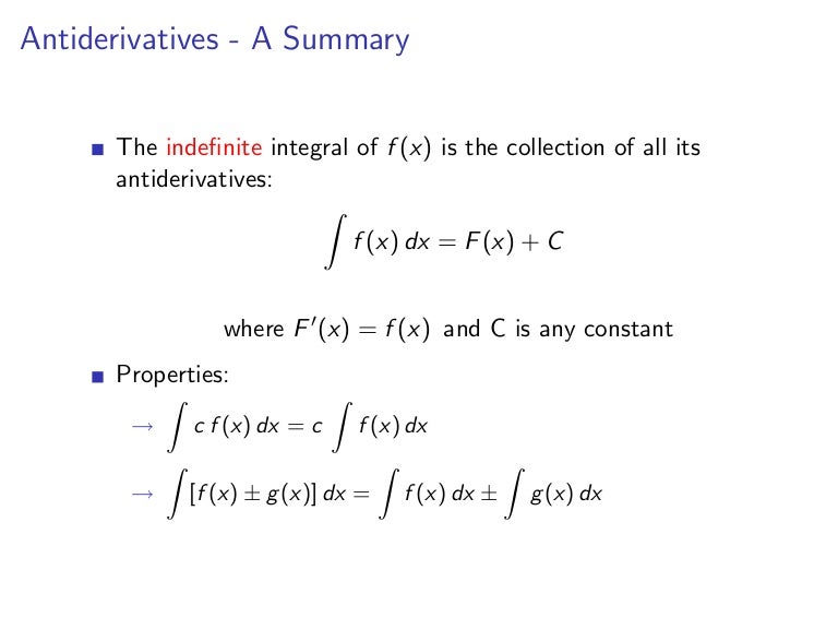 Antiderivatives