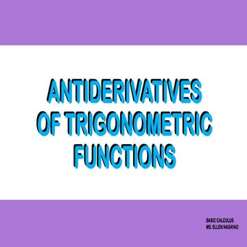 Antiderivatives Of Trigonometric Functions Pdf