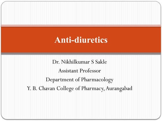 Anti diuretics drugs | PPTX | Endocrine and Metabolic Diseases ...