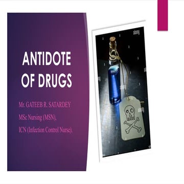 ANTIDOTES FOR DRUGS NURSING PHAMACOLOGY'S | PPTX