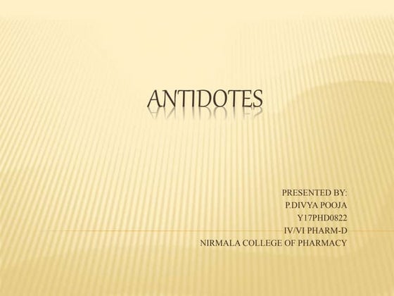 Antidotes | PPTX | Chemistry | Science