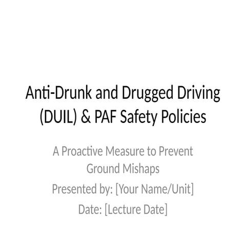 Anti Drunk Driving Paf Full Details 1 Pptx