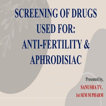 antifertility and aphrodisiac m pharm 1st sem | PPTX