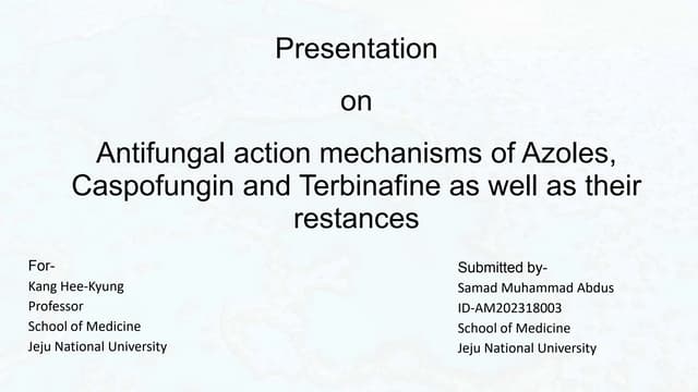 ANTIFUNGAL DRUGS - AZOLES. ppt . | PPTX